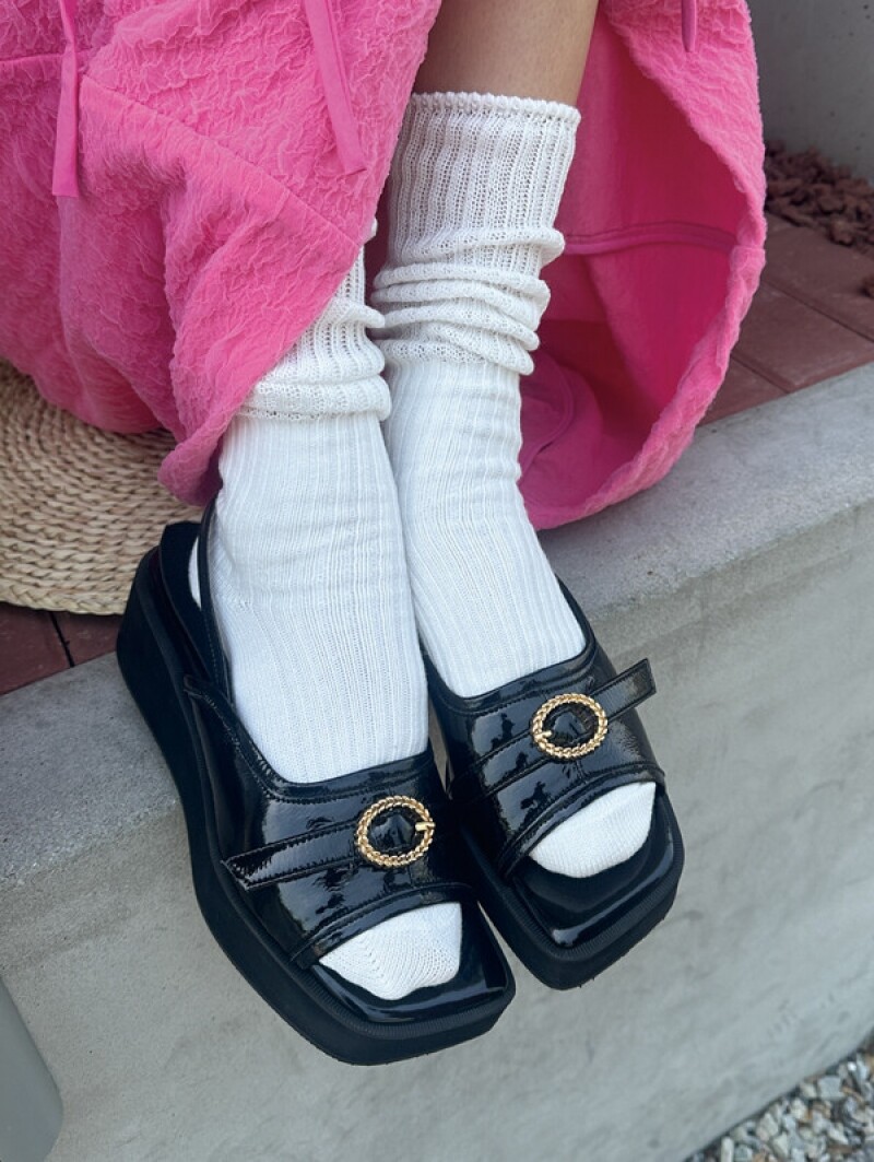 DITOLE 디토레 가죽리본 시스루망사 슬링백 베이지 여름구두 플랫슈즈 DITOLE leather ribbon See ...